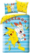 Oboustranné ložní povlečení Pokémoni Pikachu a Scorbunny - 100% bavlna - 70 x 90 cm + 140 x 200 cm