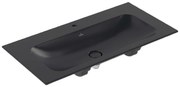 Villeroy & Boch Finion - Umyvadlo nábytkové 100x50 cm, skrytý přepad, otvor pro baterii, CeramicPlus, ViFlow, Pure Black 4164ABR7