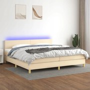 Box Spring Postel S Matrací A Led Textil Krémová Hladký design 200 x 200