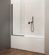 Aqualine Aqualine, VILMA vanová zástěna 600x1400 mm, černá, čiré sklo, AQ6014B