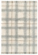 Krémový/šalvějově zelený pratelný/ručně tkaný bavlněný koberec 140x190 cm Tartan Blue Sage – Lorena Canals