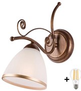 Brilagi - LED Nástěnné svítidlo ANTICO 1xE27/60W/230V bronz patina