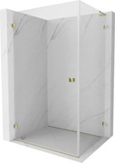 Mexen Lunar-B L, sklápěcí sprchový kout levý 100 x 70 cm, 8mm čiré sklo, zlatý profil, 832L-100-070-50-00-L
