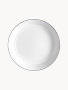 Sada ručně vyrobených talířů na těstoviny z porcelánu's ručně malovaným platinovým okrajem Vitruv, 2 díly