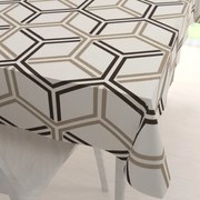 Biante Bavlněný obdélníkový ubrus Sandra SA-558 Hnědé hexagony na krémovém 50x100 cm