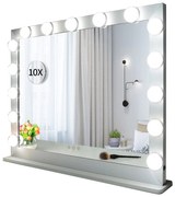 MMIRO, L615S, Hollywoodské make-up zrcadlo s LED osvětlením 70 x 55 cm | stříbrná L615S