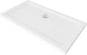 Mexen Flat obdélníková sprchová vanička slim 120 x 70 cm, bílá, sifon chrom - 40107012
