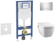 Geberit Duofix - Set předstěnové instalace, klozetu TECEone a sedátka softclose, tlačítko Sigma20, lesklý chrom/matný chrom SANI11CT1105