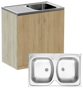 BPS-koupelny Kuchyňská skříňka spodní s dvojdřezem KCH-400 S 80-2D