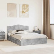 Postel s úložným prostorem s čelo Betonově šedá 150 x 200 cm 3413085