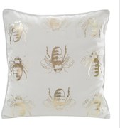Dekorační povlak na polštář 45x45 Blink 15L white gold bees velur Eurofirany