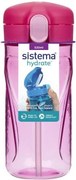 Sistema® hydrate™ láhev quick flip top s brčkem 520 ml, růžová