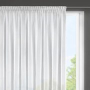 Bílá záclona na pásce ESEL vyrobena z hladké lesklé látky 350x150 cm