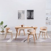 Jídelní židle 4 ks krémové ohýbané dřevo a umělá kůže 278852