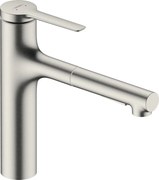 Hansgrohe Zesis M33, páková kuchyňská baterie 160, vytahovací sprška, 2jet, vzhled nerezu, HAN-74822800