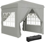 Pavilon Outsunny 2,5x2,5m, Voděodolný Stabilní Zimní Skládací Pavilon, UV Ochrana 50+, Skládací Party Stan Zahradní Stan s 4 Bočními Panely a Taškou,