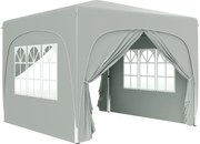Outsunny altán 3x3m, vodoodpudivý stabilní zimě odolný pop-up skládací altán, UV ochrana 50+, skládací párty stan zahradní stan se 4 bočními panely t…