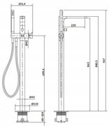 Cersanit Inverto - volně stojící vanová baterie, zlatá, S951-286