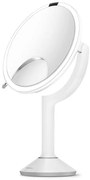 Kosmetické zrcátko simplehuman sensor trio, led osvětlení, 1x/5x/10, dobíjecí, bílá nerez