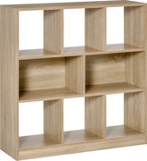 HOMCOM knihovna přírodní 3patrový úložný regál do kanceláře a obývacího pokoje 97,5x30x100cm, stylový regál | Aosom.de
