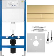 Rea Rea, Podomítkový WC systém K011A-Q + tlačítka T Brush Gold, KPL-E0055