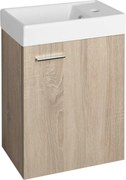 Aqualine Bruckner, ZOJA skříňka s keramickým umyvadlem 40x22 cm, dub platina, 51049DP-02