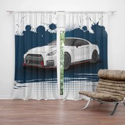 Sablio Závěs Nissan GTR 35 Modrý: 2ks 140x250cm