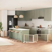 Zábrana pro psy s dvířky skládací 8 panelů 640 cm topol 3155554