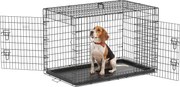 PawHut Skládací Klec pro Psy s 2 Dveřmi, Odnímatelným Tadlem a Přepravní Rukojetí 106x68x76 cm Černá | Aosom