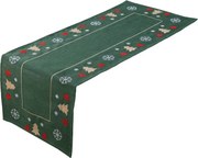Vánoční běhoun s výšivkou STROMKY A VLOČKY 40 x 110 cm