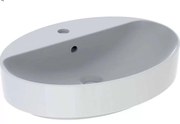 Geberit VariForm - Umyvadlo na desku 60x45 cm, s přepadem, otvor pro baterii, bílá 500.772.01.2