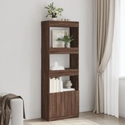 Skříň highboard hnědý dub 63 x 33 x 180 cm kompozitní dřevo