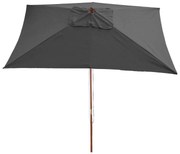 Slunečník Florida 2x3m - polyester/dřevo - antracit