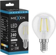 Mexen Vintis, LED filamentová žárovka E14, G45, 2 W, neutrální bílá 4000K, čirá, L156-E14-0240-00