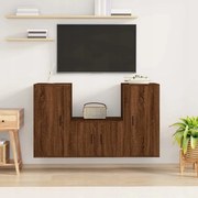 Fionshop 263587748 3dílný set Tv skříněk hnědý dub kompozitní dřevo