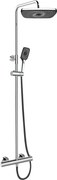 Mereo Mereo, Termostatická nástěnná sprchová baterie s hadicí, ruční a talířovou hranatou sprchou 300x190mm, CB60104TSG