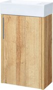 Mereo Mereo, Vigo, koupelnová skříňka s keramickým umývátkem, 41 cm, bílá, dub, CN341