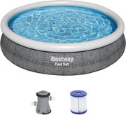 Bestway Bazén Fast Set vč. čerpadla a kartuše, vzhled ratanu, pr. 366x76 cm (GS)