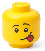 Žlutý úložný box LEGO® Silly, ø 10,6 cm
