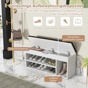 Costway Botník lavice se sedákem a úložným prostorem botník dřevěná, šedá