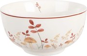 Bílá porcelánová miska s houbičkami Little Forest Jewels - Ø 14*7 cm / 500 ml