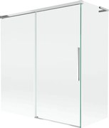 Mexen Rox, L posuvná 2-křídlová vanová zástěna 150 + 70 x 150 cm, 8mm čiré sklo, chromový profil, 8C9L-150-070-01-00
