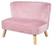 Světle růžová sametová dětská pohovka 70 cm Lil Sofa – Roba