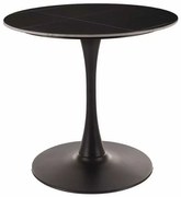 Jídelní stůl Espero 80 cm, černý mramor / černá