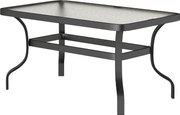 Odkládací stolek Konferenční stolek z tvrzeného skla Konferenční stolek s designem vlny, zaoblený roh Balkonový stolek 95x55 cm Černá barva