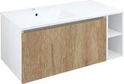 Sapho Lorea - Umyvadlová skříňka 100x46x52 cm, 1x dvířka, 1x zásuvka, levá, dub alabama/matná bílá LE080-2231-L-02
