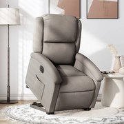 Elektrické zvedací polohovací křeslo taupe textil 3204196