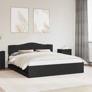 Rám postele se zásuvkou Černá 200 x 200 cm Inženýrské dřevo 3412971