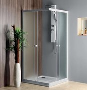 Aqualine - Čtvercový sprchový kout, 90x90 cm, matné sklo Brick BTQ900