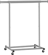 Stojan na oblečení INEZ na kolečkách, max. 90 kg, 83,5x45x160cm, stříbrná Jurhan